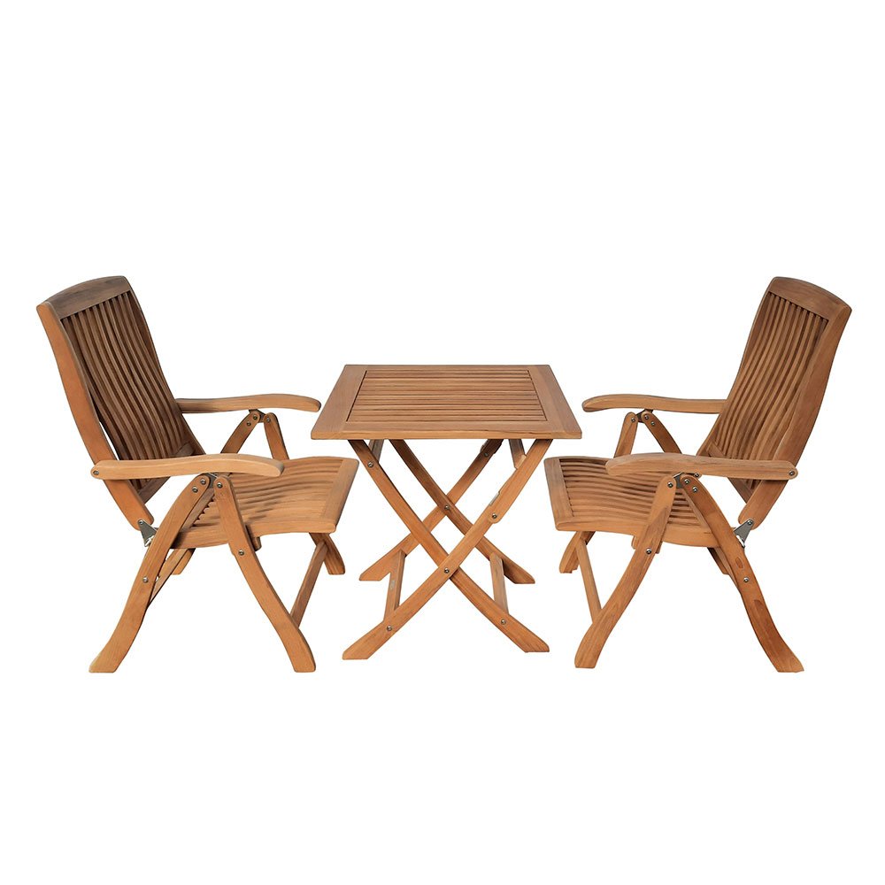 Dacore Boston Teak Cafésæt - Positionstole + 70 x 70 cm. Cafébord ...